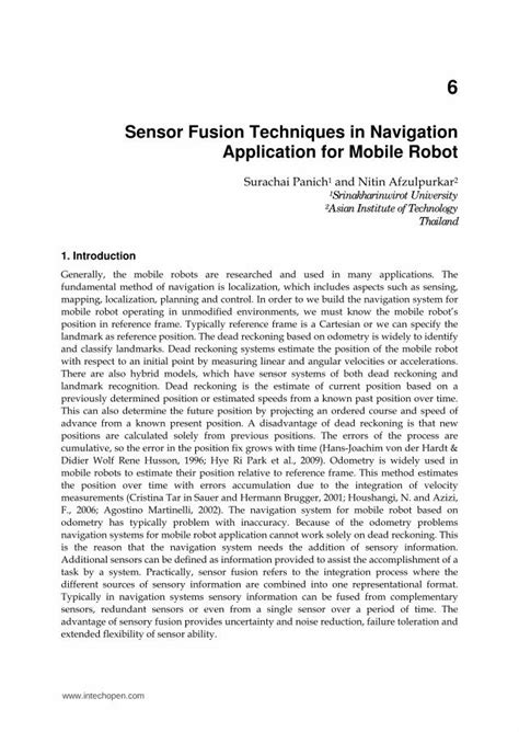 pdf sensor fusion techniques in navigation application for mobile