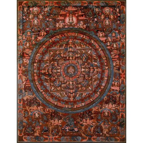 Yamantaka Mandala Thangka Tibetan Buddhist Art Wrathful Deity Thangka