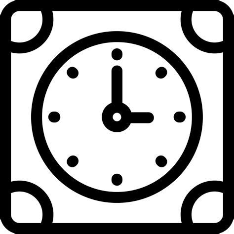 Line Art Clock Icon In Flat Style 24286632 Vector Art At Vecteezy