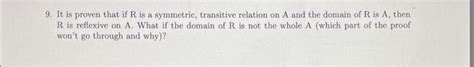 solved 9 it is proven that if r is a symmetric transitive