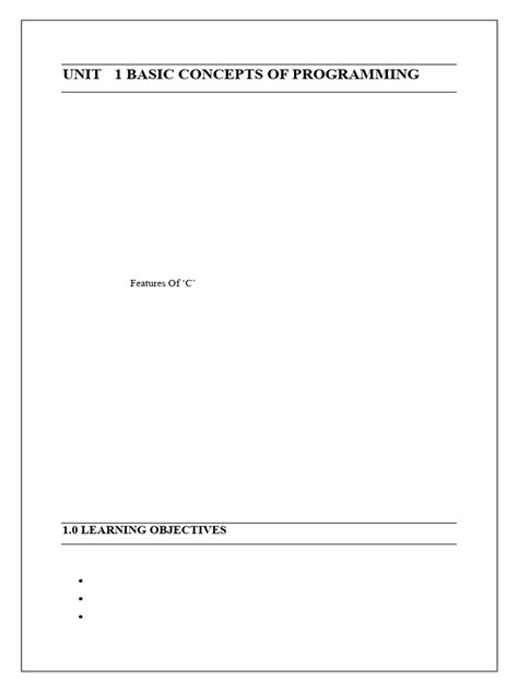 Unit I Basic Concepts Of Programming Pdf Algorithms Programming