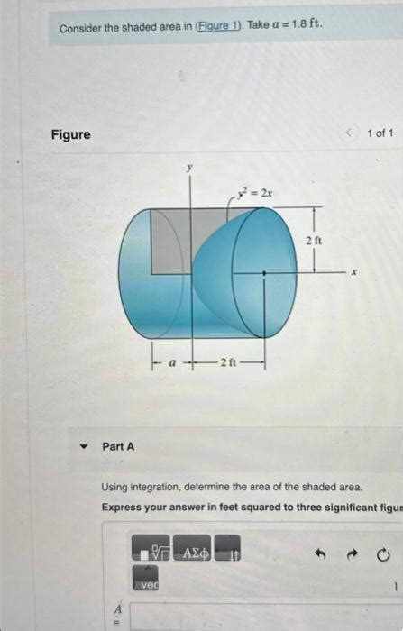 Solved Consider The Shaded Area In Figure 1 Take A 1 8ft
