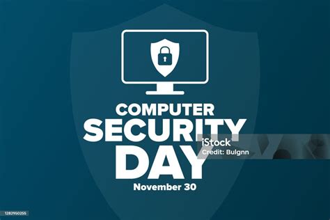 컴퓨터 보안의 날 11월 30일 휴일 개념 배경 배너 카드 텍스트 비문이있는 포스터용 템플릿 벡터 Eps10 그림입니다 11월에