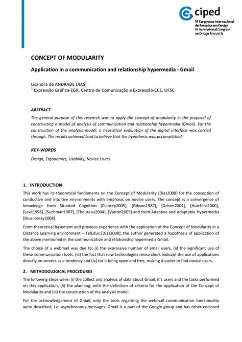 Pdf Concept Of Modularity Application In A Communication And