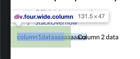 Grid Columns Data Overlapping In Semantic Ui React Stack Overflow