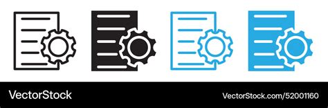 Document Settings Icon Line Art Royalty Free Vector Image