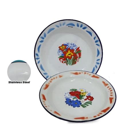Jual Piring Makan Enamel Bunga Piring Motif Jadul Bunga Shopee Indonesia