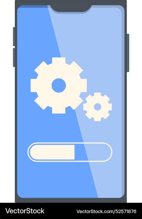 Smartphone Showing Software Update Installation Vector Image