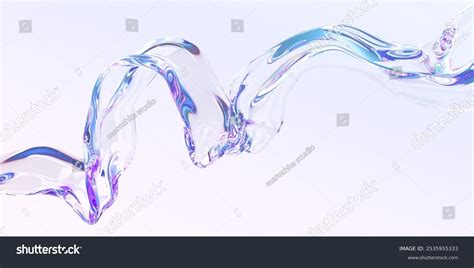 3d 추상 액체 유리 투명 투명 스톡 일러스트 2535955333 Shutterstock