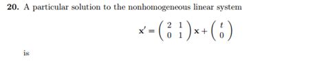 Solved A Particular Solution To The Nonhomogeneous Linear