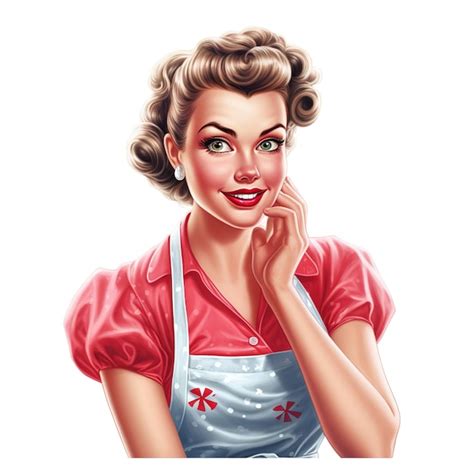 Premium Ai Image Style Retro Pin Up Girl Illustration