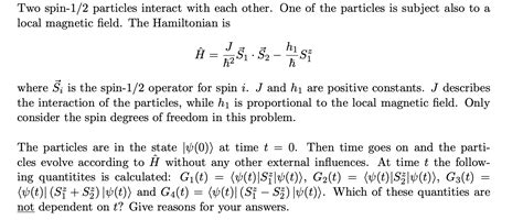 solved two spin 1 2 particles interact with each other one