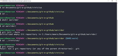 Dúvida fatal not a git repository or any of the parent directories git Git e Github
