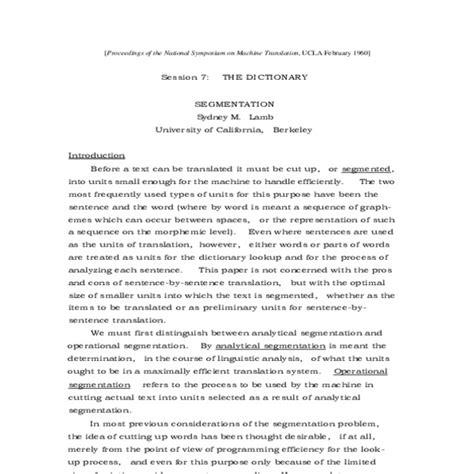 Segmentation Acl Anthology