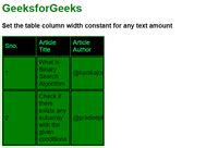 How To Set Table Column Width Constant Regardless Of The Amount Of Text In Its Cells