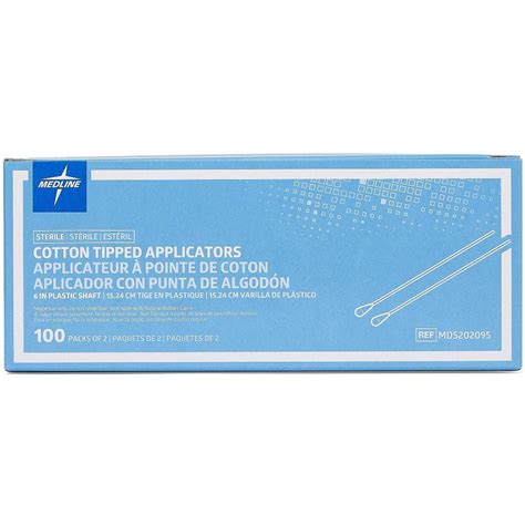 Medline Sterile Cotton Tip Applicator Plastic 6in 200ct