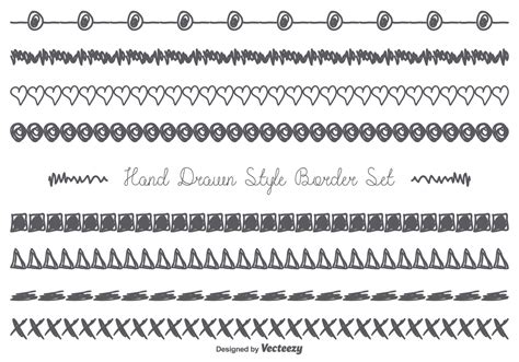 Cute Messy Hand Drawn Border Set 108091 Vector Art At Vecteezy