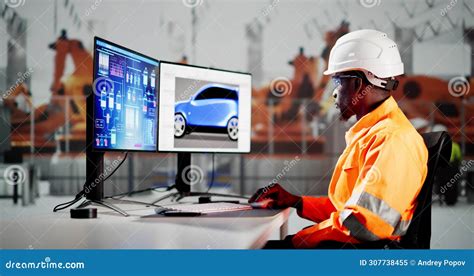 African American Coder Using Computer At Desk Stock Image Image Of Four Assembly 307738455