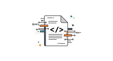 Sheet Of Paper With Coding Brackets Symbol In The Center Dotted And Lined Stock
