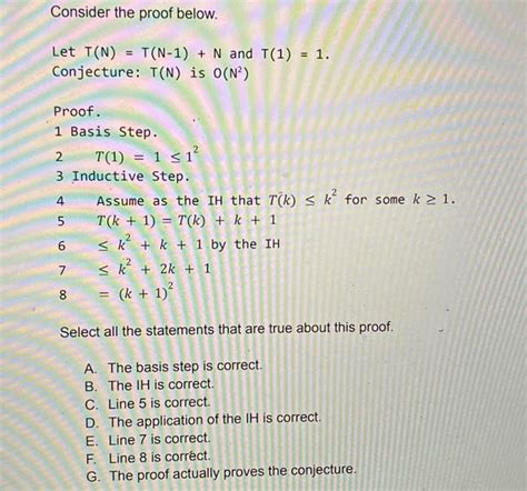 solved consider the proof below let t n t n 1 n and