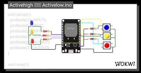Activehigh กับ O Wokwi Esp32 Stm32 Arduino Simulator