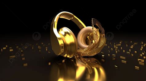 3d 렌더링에서 헤드폰으로 둘러싸인 음악적 개념 황금 고음 음자리표 음악 기호 음악 노트 멜로디 배경 일러스트 및 사진 무료 다운로드 Pngtree
