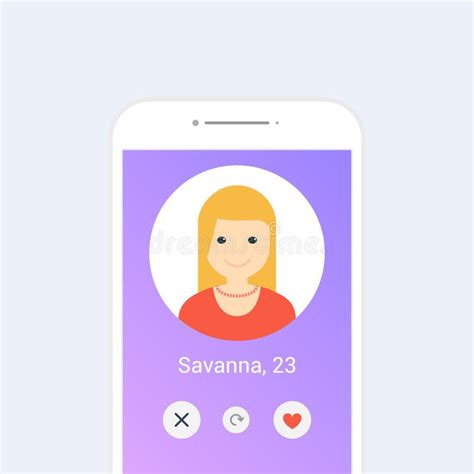 Dating App Online Mobile Concept Female Male Profile Flat Design Stock