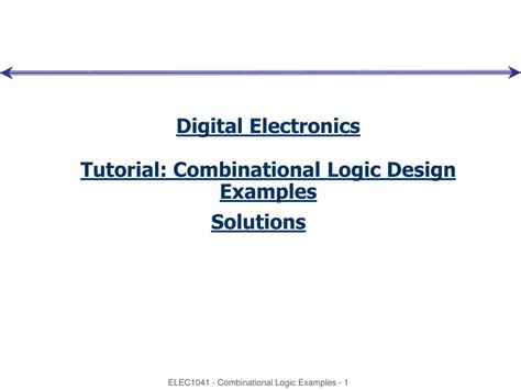 ppt digital electronics tutorial combinational logic design examples