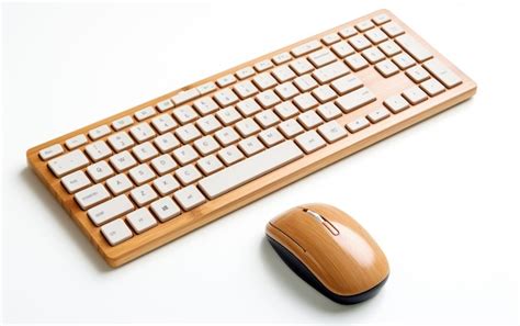 premium photo wireless keyboard and mouse input device on a white or