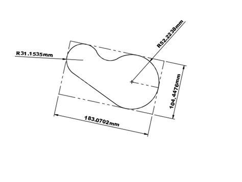dimensioning curve tangent edge to a second curve tangent edge