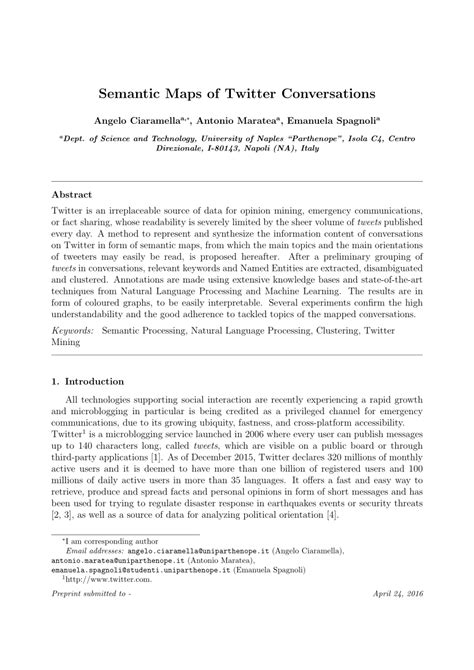 Pdf Semantic Maps Of Twitter Conversations