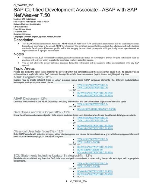 abap c taw12 750 pdf test assessment computer engineering