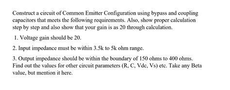 solved construct a circuit of common emitter configuration