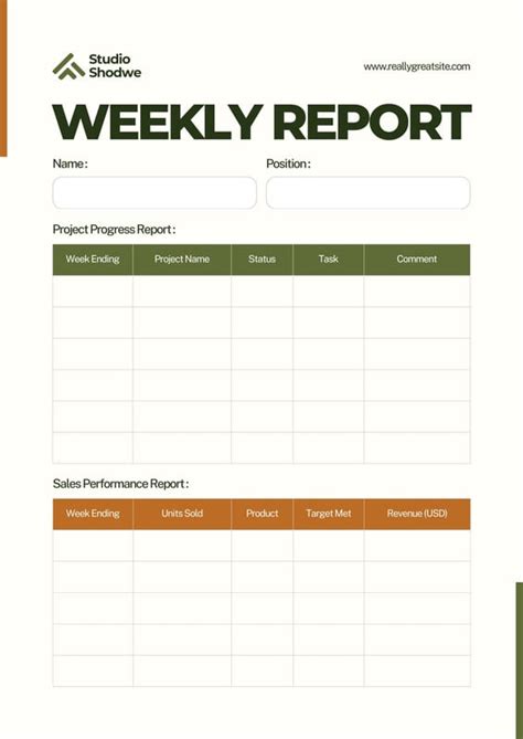 Weekly Sales Report Template