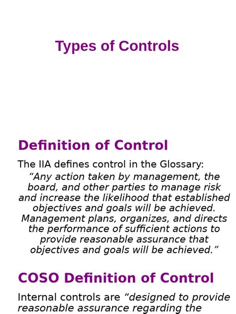 Cia Part 1 Internal Controls Pdf Internal Control Internal Audit