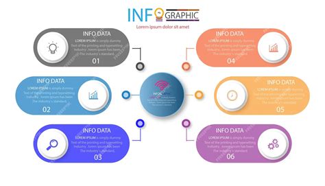 Premium Vector Flow Chart Diagram With Circle Elements Infographic Design Template 6 Option