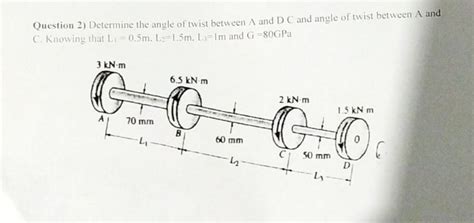Solved Strenght Of Materials Torsiondetermine The Angle Of