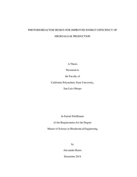 Pdf Photobioreactor Design For Improved Energy Efficiency Of Microalgae Production