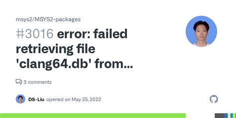 Error Failed Retrieving File Clang64db Ssl