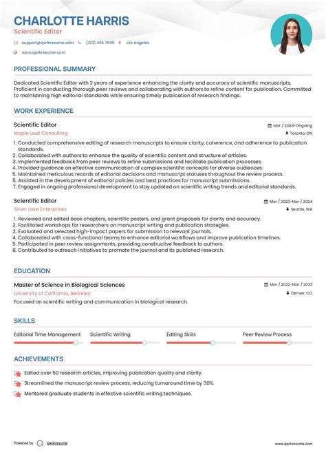 10 Scientific Editor Resume Samples And Templates For 2025