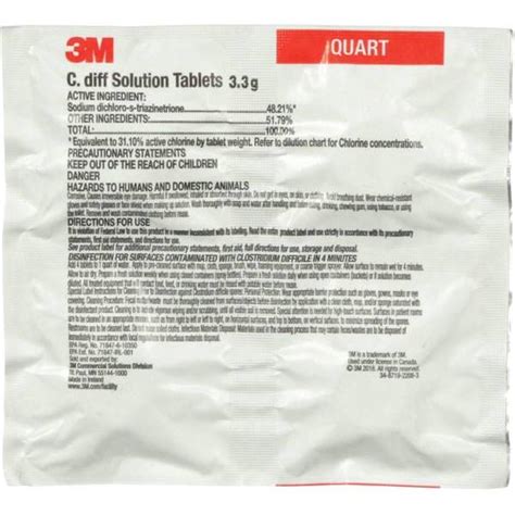 3m C Diff Solution Quart Size Sanitizing Tablets Case Of 2 Hd Supply