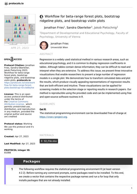 Pdf Workflow For Beta Range Forest Plots Bootstrap Ridgeline Plots And Bootstrap Violin Plots V1