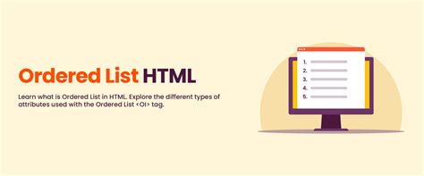Ordered Lists In HTML Syntax Structure Types More