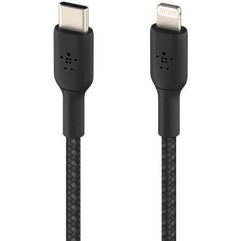 Belkin Boostup Charge Usb C To Lightning Braided Cable M Black Jb Hi Fi