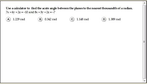 Solved Use A Calculator To Find The Acute Angle Between The