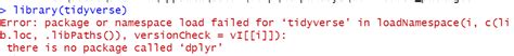 issue loading library tidyverse general posit community