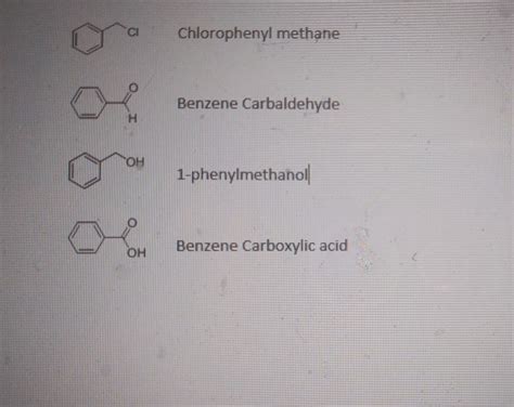 Solved Chlorophenyl Methane Benzene Carbaldehyde ОН