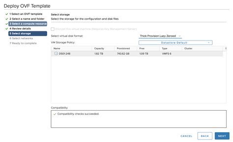 deploying an ova using vsphere