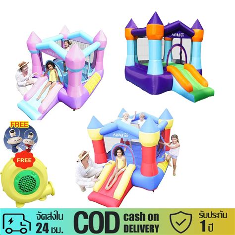 [พร้อมส่ง] บ้านลมเด็ก สไลเดอร์เป่าลม แทรมโพลีนเป่าลม ขนาดเล็ก เป่าลมสไลเดอร์ สไลเดอร์เด็ก ของ