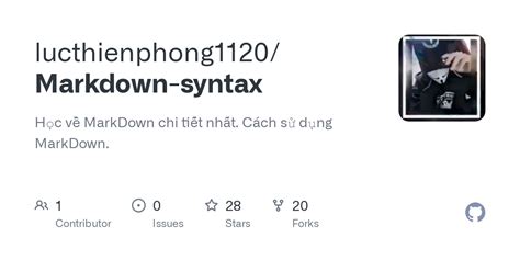 GitHub lucthienphong Markdown syntax Học về MarkDown chi tiết nhất Cách sử dụng MarkDown